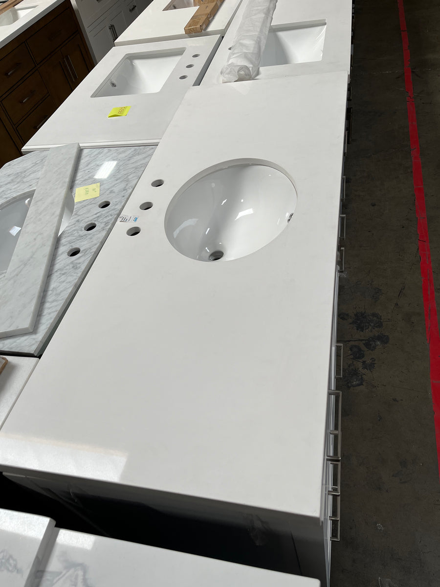 55 Inch Bathroom Vanity with white Quartz– OCstar Home Supplies