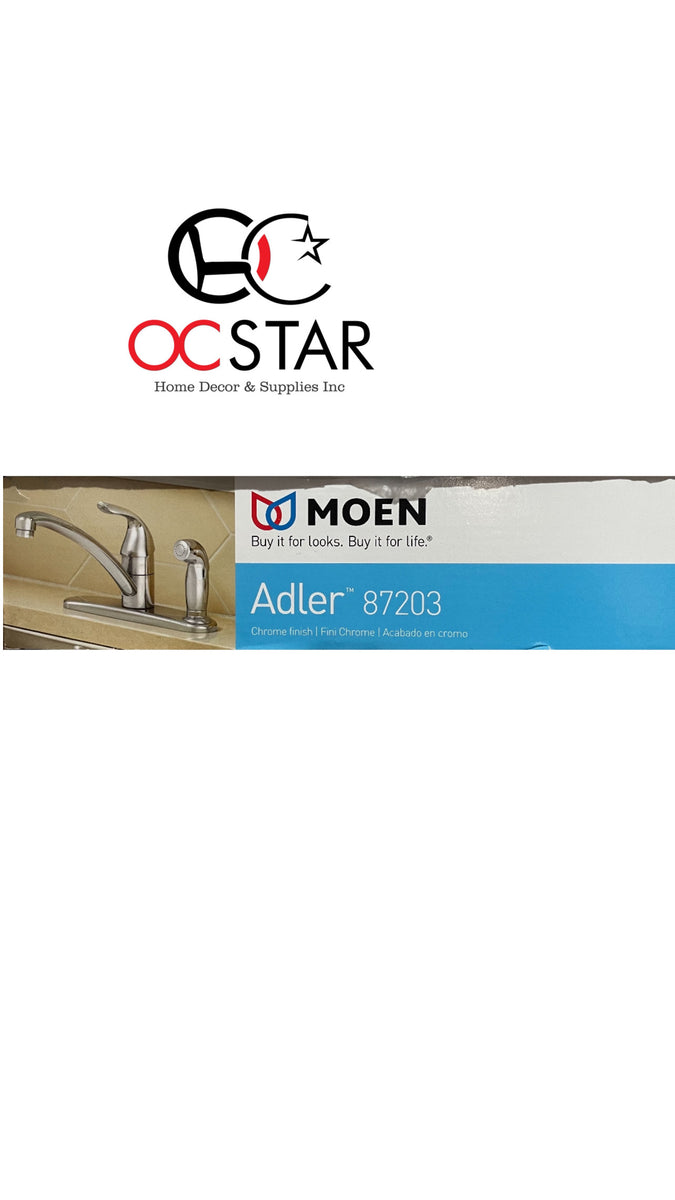 Moen Adler 87203 Single-Handle Low Arc Kitchen Faucet in Chrome with i ...