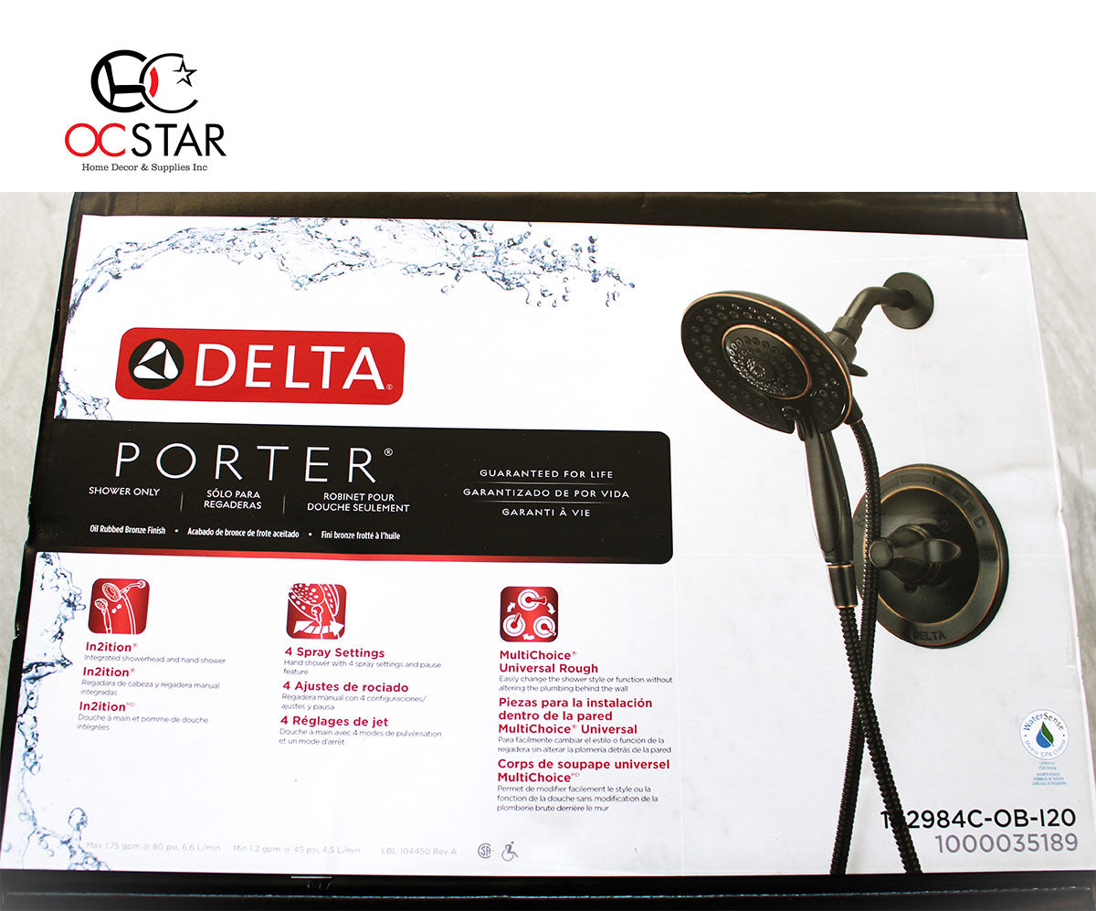 Delta Porter 2-in-1 Single-Handle 5-Spray Shower Faucet in Oil Rubbed ...