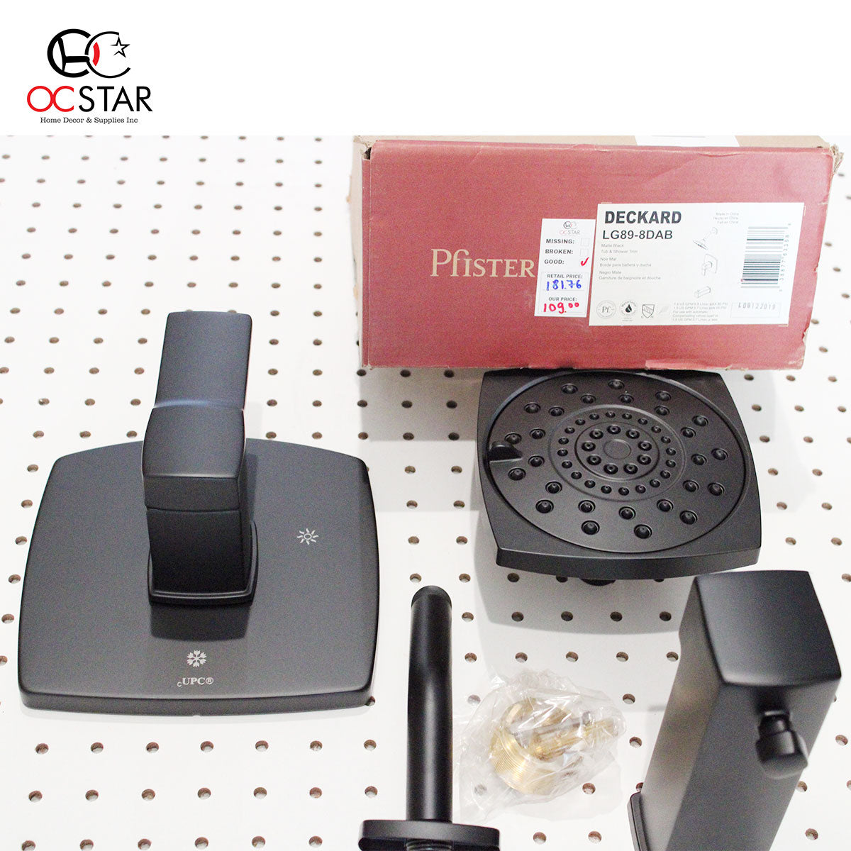 Pfister Deckard 1-Handle Tub and Shower Faucet Trim Kit in Matte Black ...